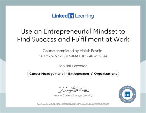 Moksh Pasrija On Linkedin Certificate Of Completion
