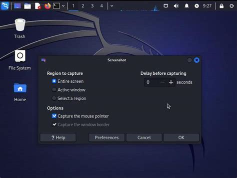 how to take a screenshot in kali linux geeksforgeeks