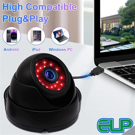 Elp 1megapixel Day Night Vision Indoorandoutdoor Cctv Usb Dome Housing