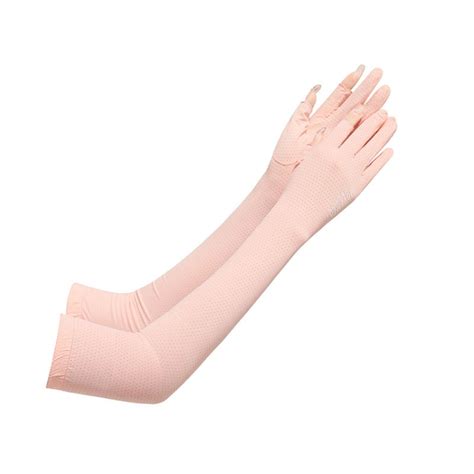 1 쌍 여름 얼음 슬리브 운전 선 스크린 암 가드 안티 Uv 아이스 실크 장갑 크기 하나의 코드핑크