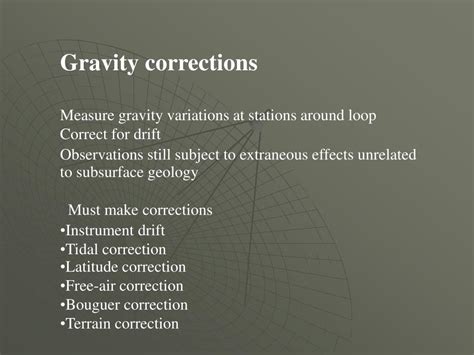 Ppt Gravity Survey Ii Gravity Data Correction Powerpoint