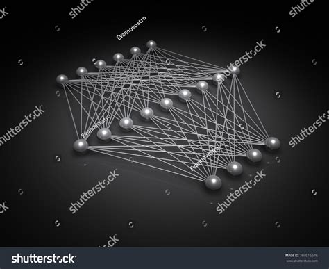 Artificial Shallow Neural Network Structure Digital Stock Illustration 769516576