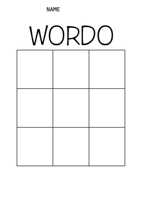 Wordo English Worksheet Printable Pdf Download