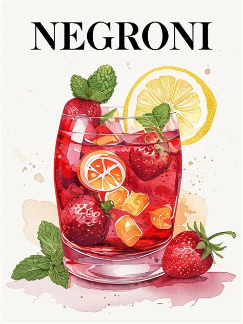 Minimalist Gin And Tonic Cocktail Illustration Poster Playground