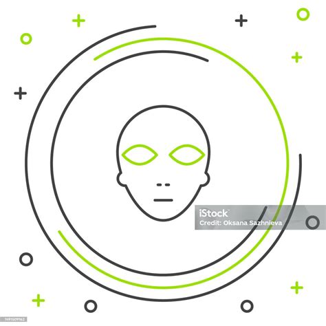 Line Aliensymbol Isoliert Auf Weißem Hintergrund Außerirdische Alien