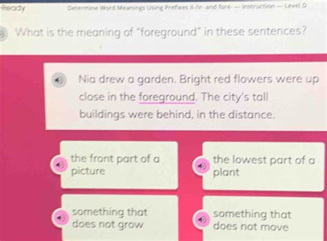Solved Ready Determine Word Meanings Using Prefixes Il Ir And Fore