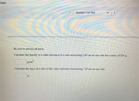 Solved Exam Question 1 Of 100 Be Sure To Answer All Parts