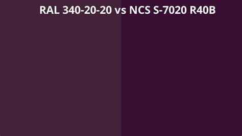 Ral 340 20 20 Vs Ncs S 7020 R40b Ral Colour Chart Uk