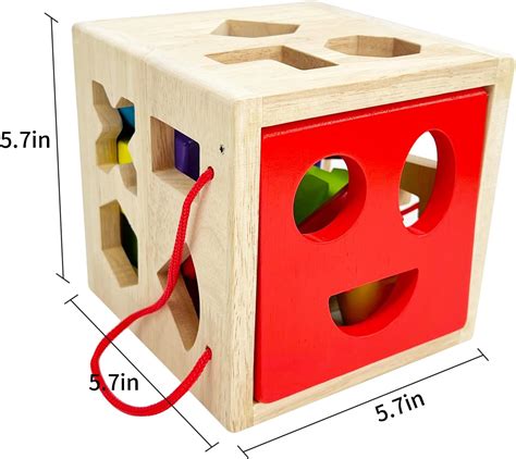 shape sorting cube wooden sorter matching activity cube box classic