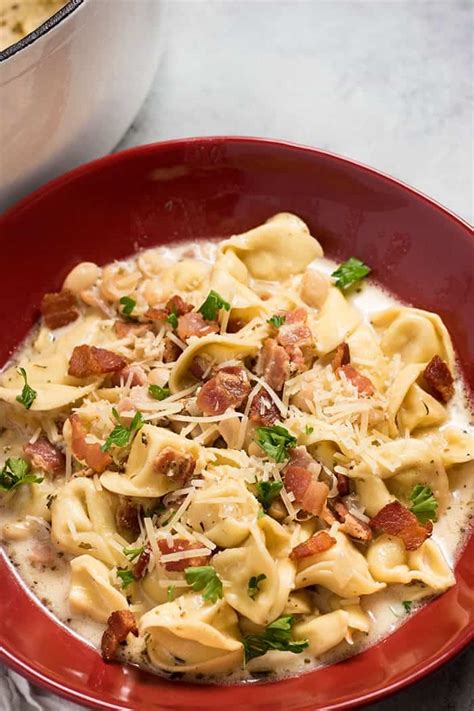 Creamy Tortellini Soup White Bean And Bacon The Salty Marshmallow
