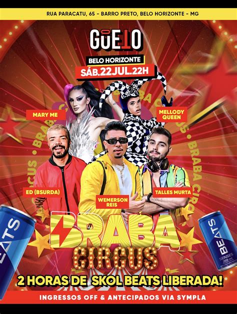 Braba Bh Circus Horas De Skol Beats Liberada S B Guetto Em Belo Horizonte Sympla