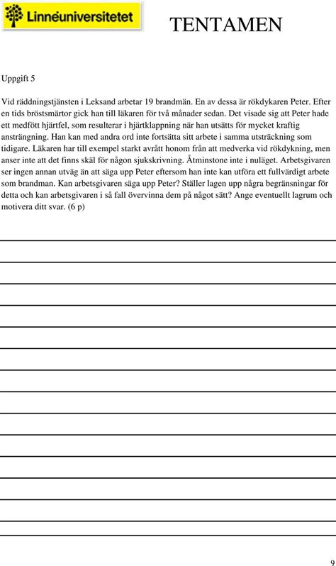 Försättsblad Tentamen PDF Gratis nedladdning
