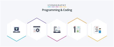 Programmation Et Codage Pack De 25 Icônes Plates Y Compris Le Développement Codage