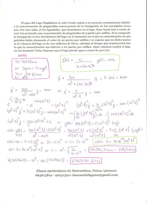 Ejercicio Resuelto Problemas De Mezclas Ecuaciones Diferenciales