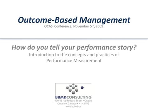 Outcome Based Management Ppt