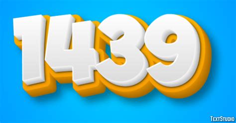 1439 Text Effect and Logo Design Number