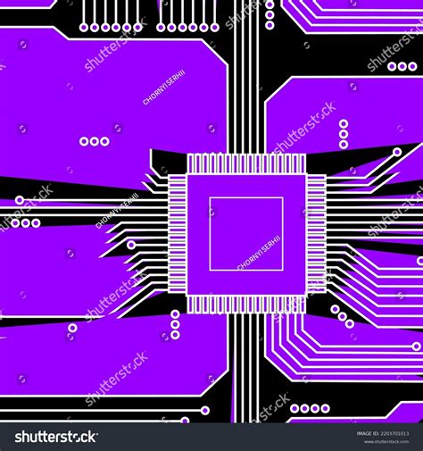 Microcircuit Background Microprocessor Electronic Circuit Vector Stock Vector Royalty Free