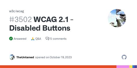 wcag 2 1 disabled buttons · w3c wcag · discussion 3502 · github