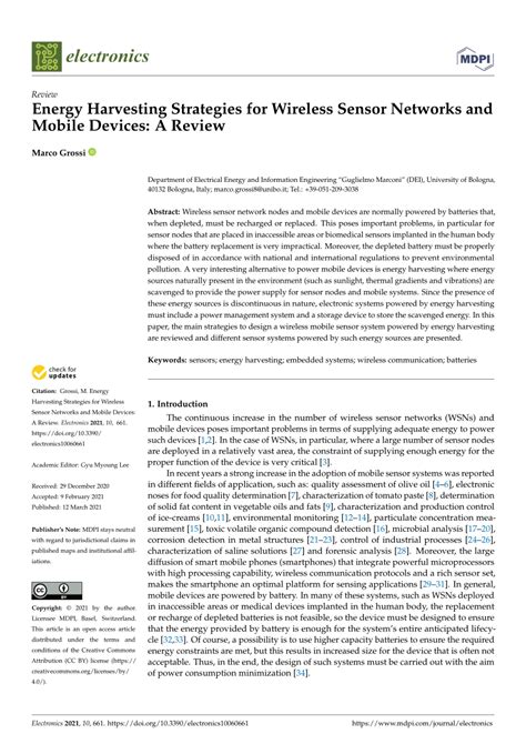 Pdf Energy Harvesting Strategies For Wireless Sensor Networks And