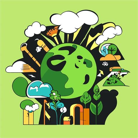 Archivo Eps De Impacto Del Cambio Climático De Concienciación Dibujada