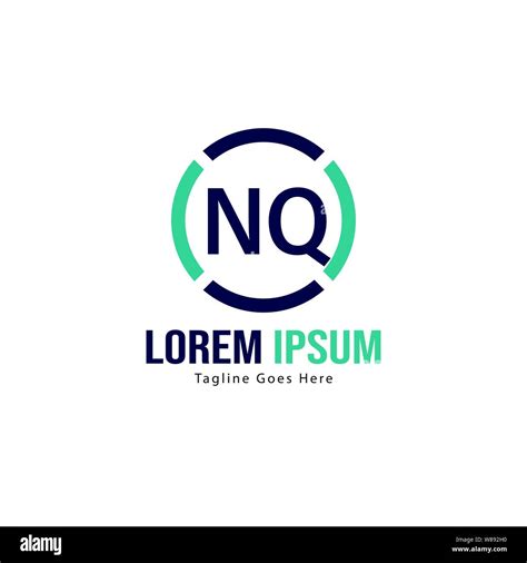 Initial NQ Logo Template With Modern Frame Minimalist NQ Letter Logo