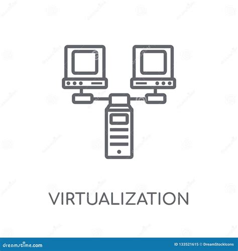 virtualization linear icon modern outline virtualization logo c stock
