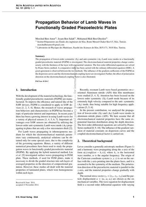 Pdf Propagation Behavior Of Lamb Waves In Functionally Graded