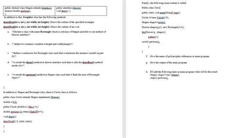 Solved Public Abstract Class Shapes Extends Graphics