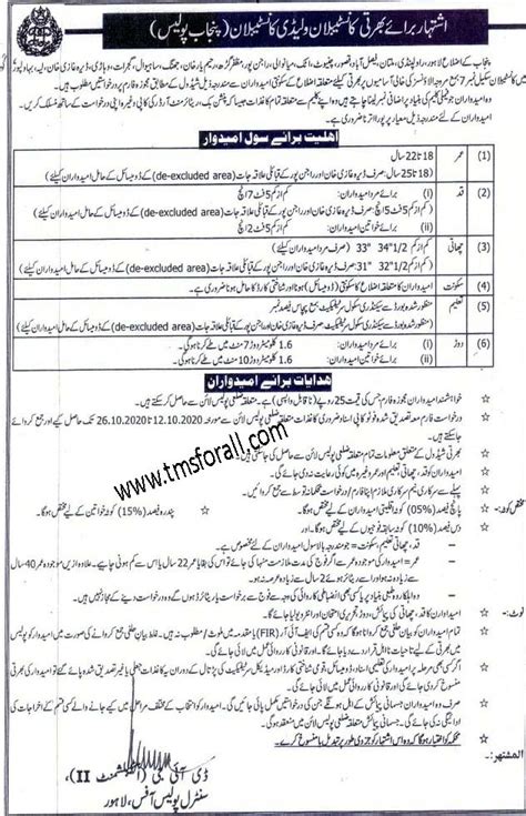 Constables And Lady Constable Jobs 2020 Announced In Punjab Police