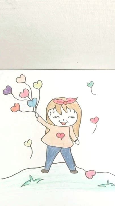 رسم بنوته ماسكه قلوب بطريقه سهله وبسيطه How To Draw A Girl بنتكيوت