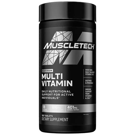Muscletech Multivitamin For Men And Women Platinum Multivitamin Vitamin