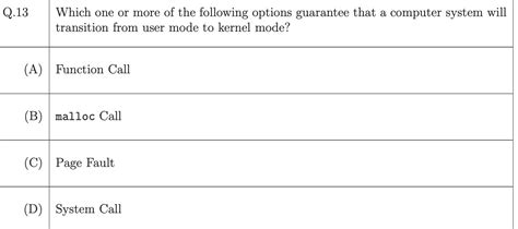 Operating System Gate Cse 2023 Question 13