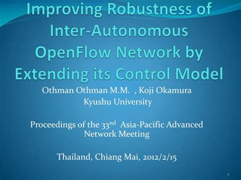 Ppt Improving Robustness Of Inter Autonomous Openflow Network By