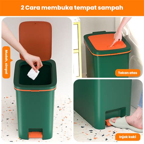 Jual Halu Tempat Sampah Injak 8l Tong Sampah Plastik Tertutup Trash Bin Kotak Sampah Dapur