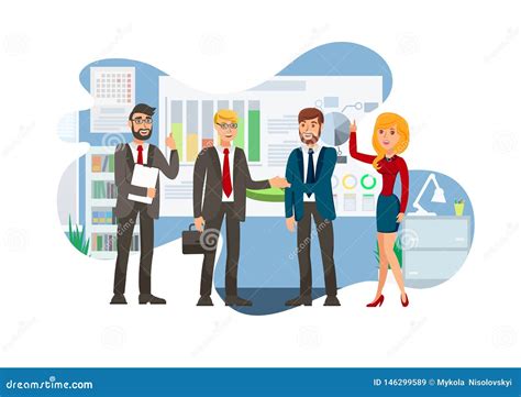Successful Business Negotiation Flat Illustration Stock Vector