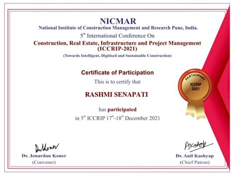 Ar Rashmi Rekha Senapati On Linkedin Iccrip2021