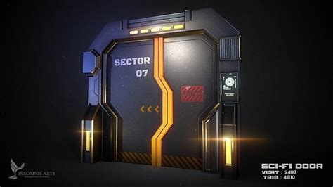 3d Model Sci Fi Door Vr Ar Low Poly Cgtrader