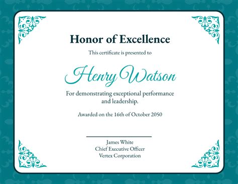 Free World Best Award Certificate Template To Edit Online