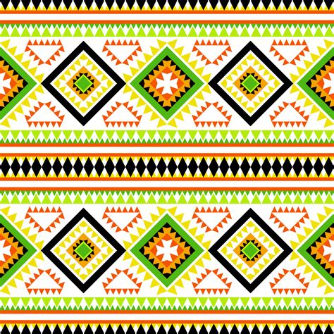 Geometric Ethnic Pattern With Square Triangle Diagonal Abstract Ornament Design For Clothing