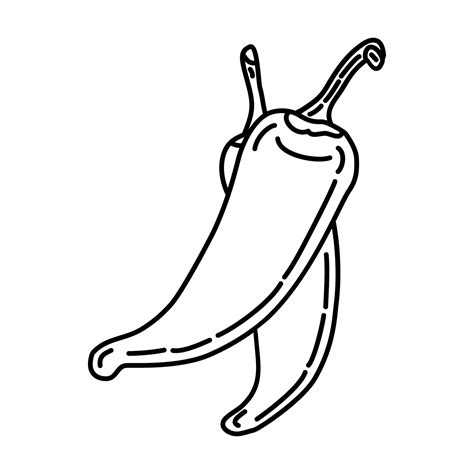 Chili Tropical Icon Doodle Hand Drawn Or Outline Icon Style