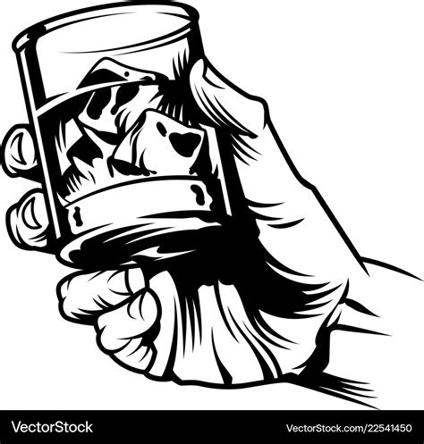 Male Hand Holding Glass Of Whiskey Royalty Free Vector Image