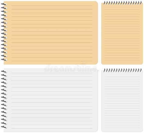 Notebook Memo Notepad Binder Vector Note Pad Or Diary With Lined And Squared Paper Page