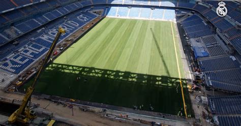 El césped retráctil del Bernabéu es un espectáculo que producirá 450