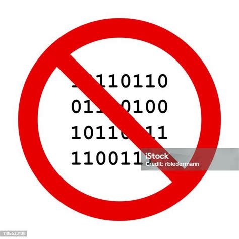 Code Binaire Et Signe Dinterdiction Vecteurs Libres De Droits Et Plus Dimages Vectorielles De