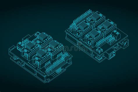Arduino Uno Cnc Shield Stock Vector Illustration Of Isometric 254581865