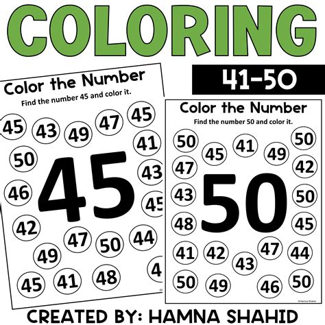 Color The Number 41 50 Made By Teachers