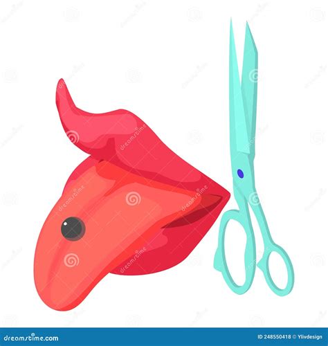 Tongue Piercing Icon Isometric Vector Female Lip And Tongue With