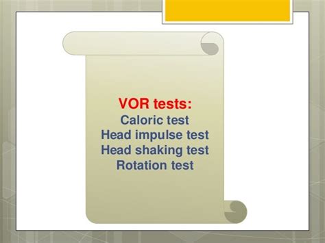 Vor Tests And Vertigo Treatment