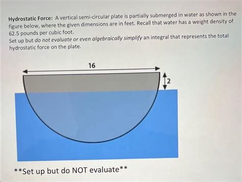 Solved Hydrostatic Force A Vertical Semi Circular Plate Is