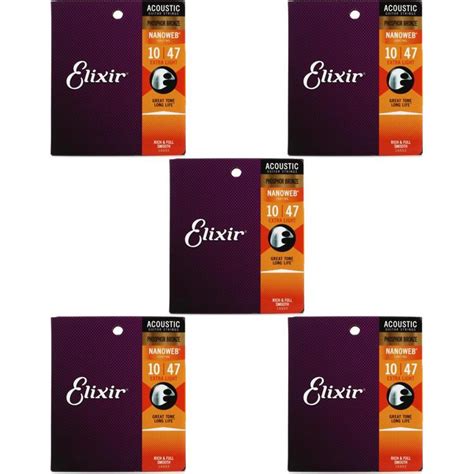 Elixir Strings 16002 Nanoweb Phosphor Bronze Acoustic Guitar Strings